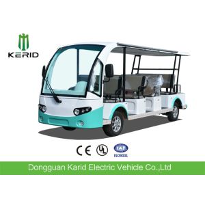 Quality 4 Wheel Electric Sightseeing Car , 11 Seats Electric Passenger Vehicle With Sun for sale