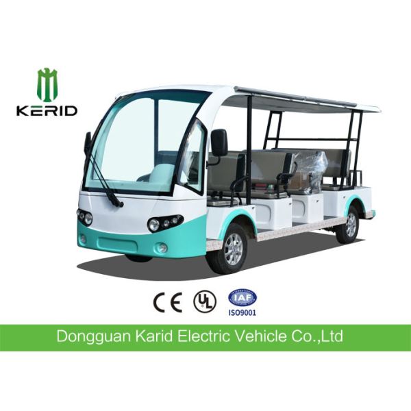 Quality 4 Wheel Electric Sightseeing Car , 11 Seats Electric Passenger Vehicle With Sun Curtain for sale