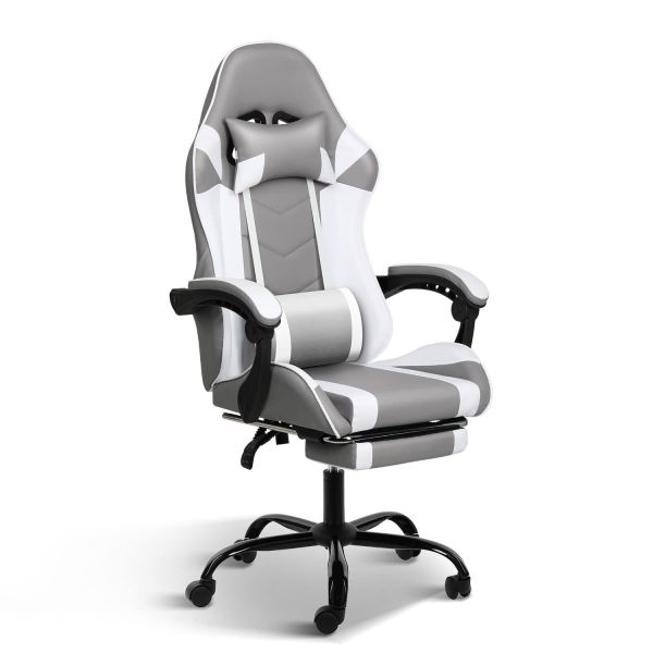 Quality Gaming Chair with Footrest and Lumbar Support Maximum Weight Recommendation 440 Pounds for sale