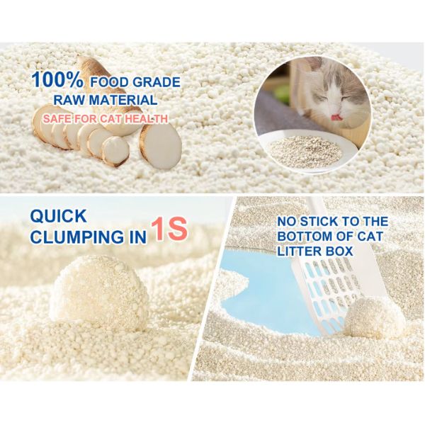 Quality Flushable ODM Cassava Litter Natural Cat Litter Without Dust for sale