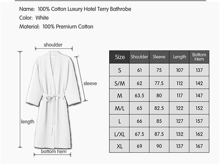 Factory Direct Sale Pure Cotton Hotel Bathrobe Terry Bathrobe Hotel Pajamas