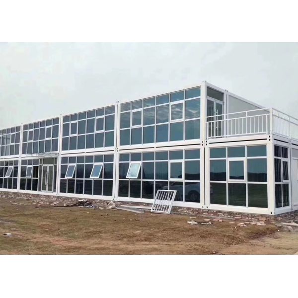 Quality prefab Glass Wall Luxury Flat Pack Container House for sale