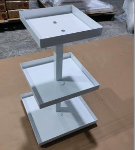 Quality Customized Square 3 Shelf Display Stand White Table Top Display Racks Multipurpo for sale