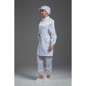 Quality Anti Static ESD Labcoat Garment Resuable Class1000 straight open stand collar for sale