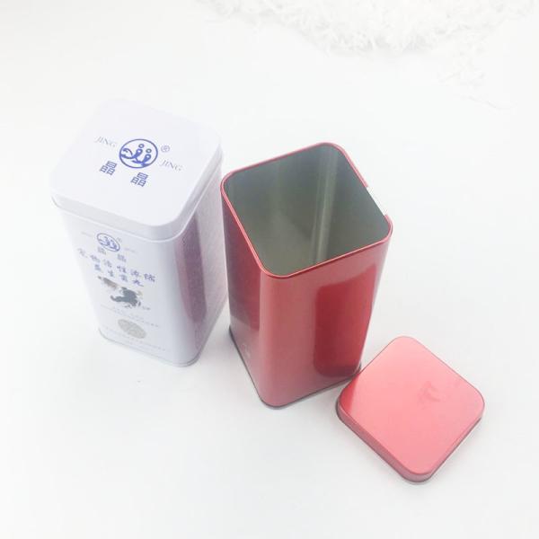 Quality 50G Tea Portable Black Gold Red Color Airtight Small Square Tin Box for sale