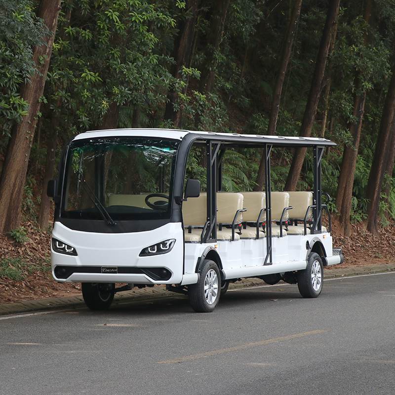 Quality EXCAR White 14 Seater Electric Sightseeing Bus With Trojan Battery for sale