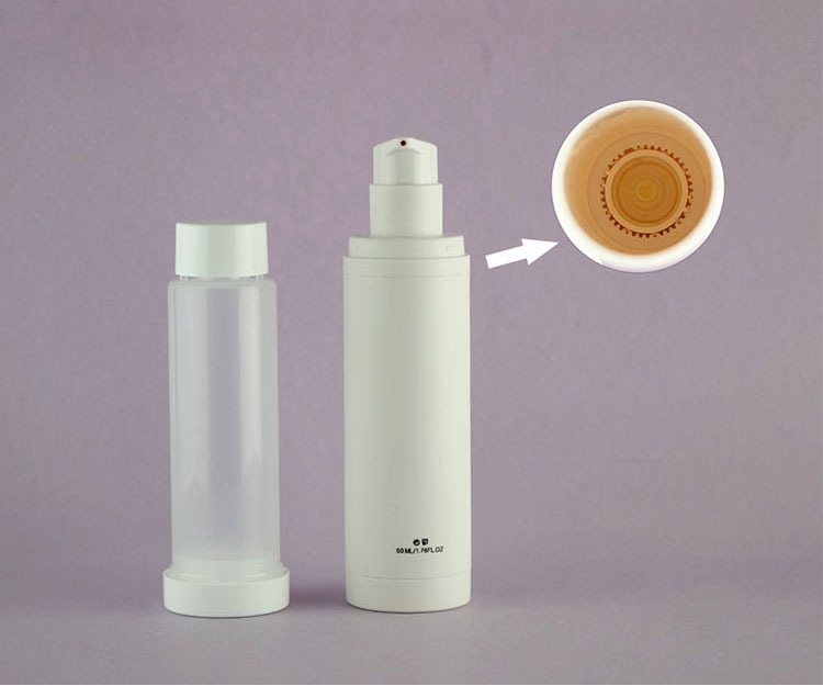 Airless pump bottle close-up view