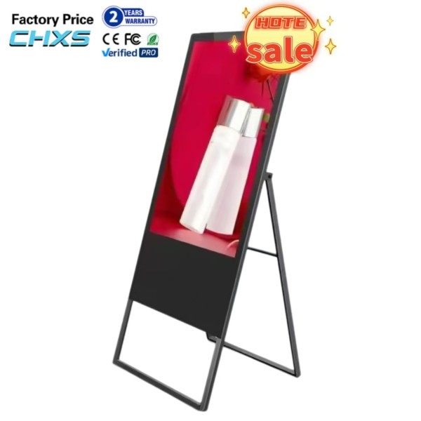 Quality CH 43 55 Inch Floor Stand Portable Digital Signage Indoor Advertising Player with Smart Touch Android LCD IPS Panel Built-in CMS for sale