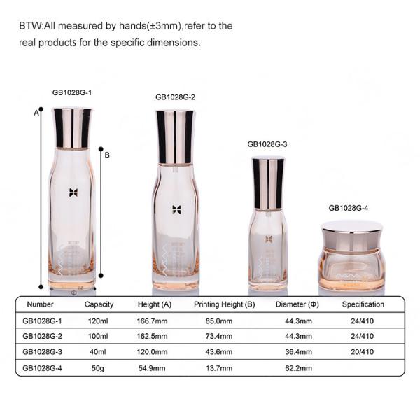 Quality 100ml 120ml Pink Transparent Lotion Bottle Skincare In Glass Packaging for sale