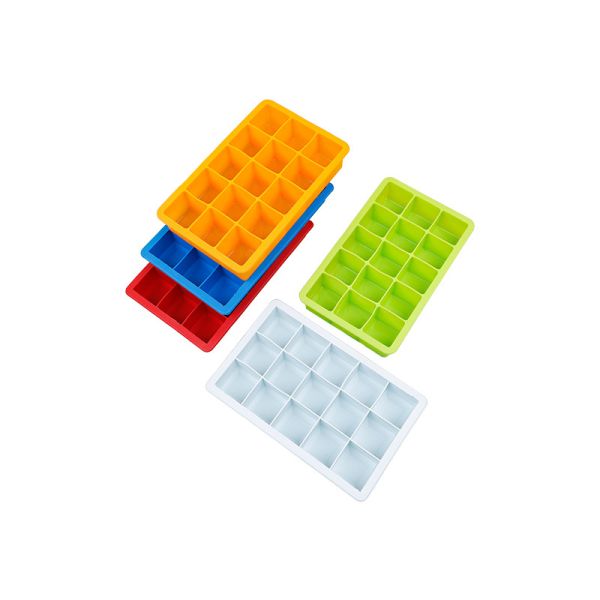 Quality 15-hole Square Shape Custom Maker Rubber Trays Silicone Ice Cube Mold for sale
