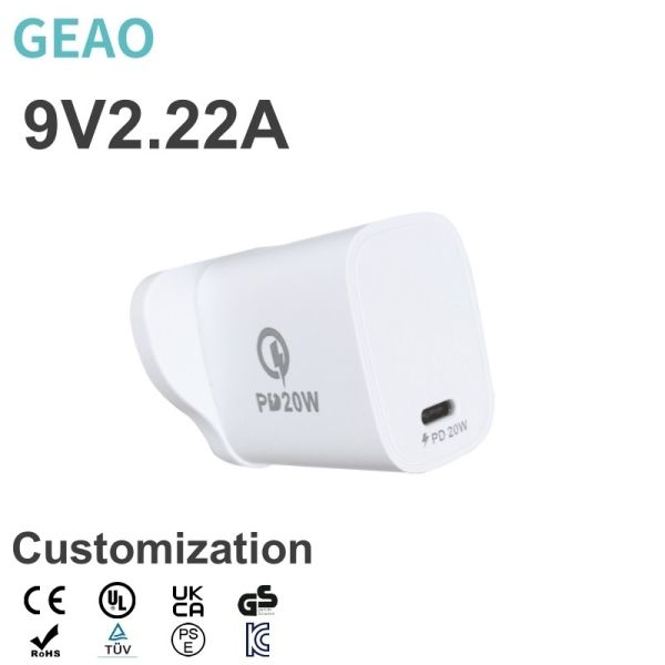 Quality 9V 2.22A GaN Quick Charger Output 20W Fast Charging Wall Charger for sale