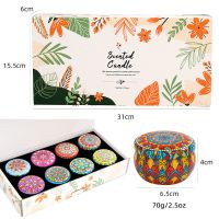 Quality 8 Pack Yoga Aroma Candle Set Tin Scented Candle Spirit Healing for sale