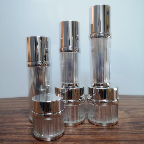 Quality Silver Lotion Screw Lid 15g 30g Empty Makeup Jars for sale