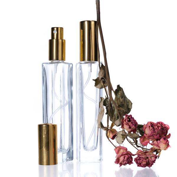 Quality Custom Logo 50ml Clear Square Glass Perfume Spray Diffuser Bottle for sale