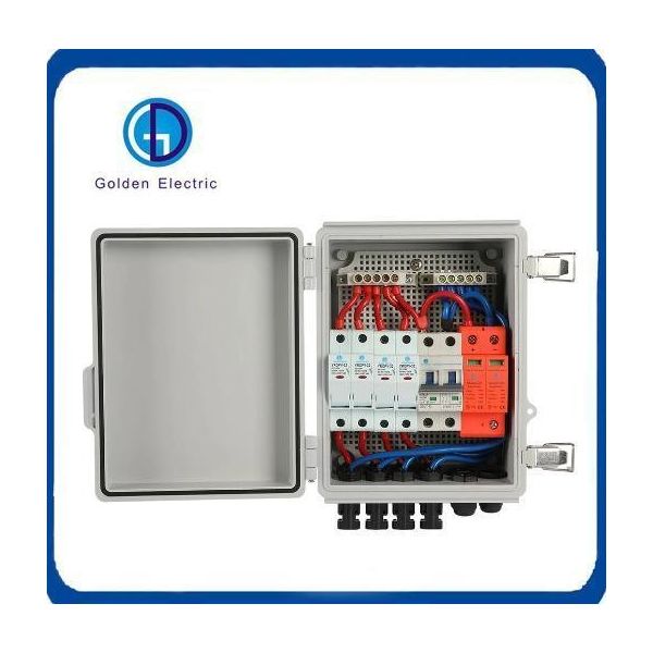 Quality Flame Resistance 4 String Solar Combiner Box PV Array Plastic DC 1000V for sale