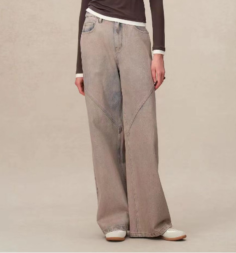 Quality High-waisted straight-leg denim trousers for sale