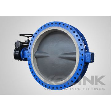 Quality Large Rubber Lined Ductile Iron Butterfly Valve Concentric Gear Operation for sale