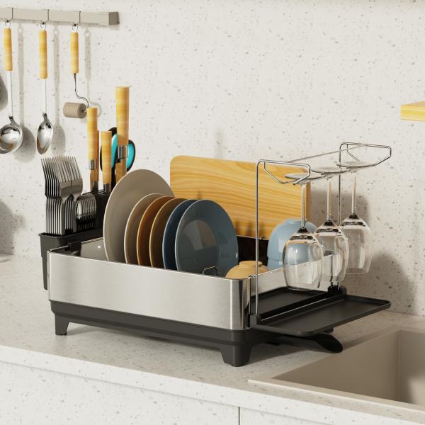 Quality Rectangle Detachable Stainless Steel Dish Drying Rack For Compact Kitchen for sale
