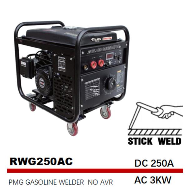 Quality AC 3kw 250 Amp Welder Generator Arc Medium Frequency 531cc Displacement for sale