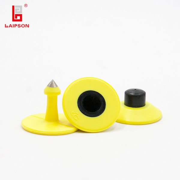 Quality 28mm Plastic Pig Ear Tags Seal Head Number Bar Code Print Insurance Use for sale