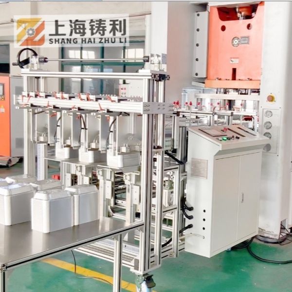 Quality Mitsubishi PLC Controlled Pneumatic foil container machine  In White Orange for sale