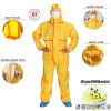 china High Low PH Chemical Proof Suit PP PE Coated Type 3 Disposable Hooded Coverall