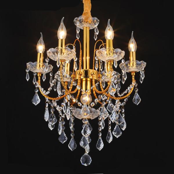 Quality 110V Bedroom Golden Iron Fancy 850*700mm Crystal Candle Chandelier for sale