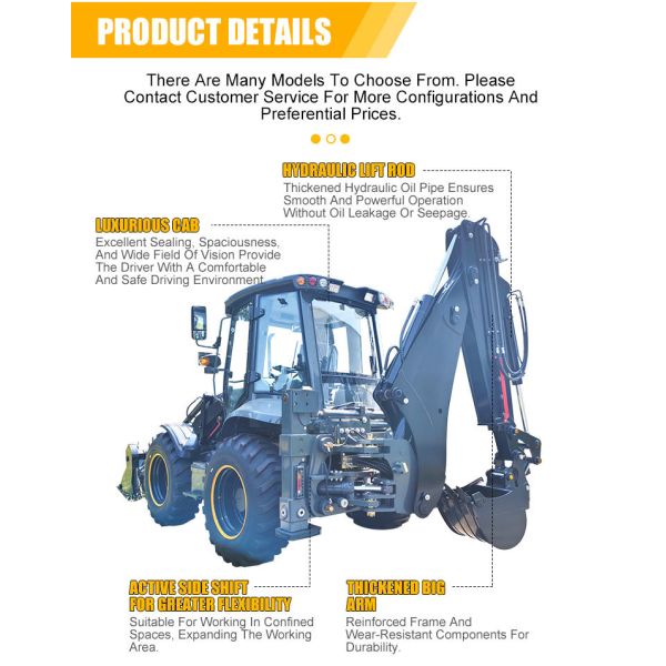 Quality Factory Price Front End Loader 4x4 Backhoe Loader Land Leveling Small Wheel for sale