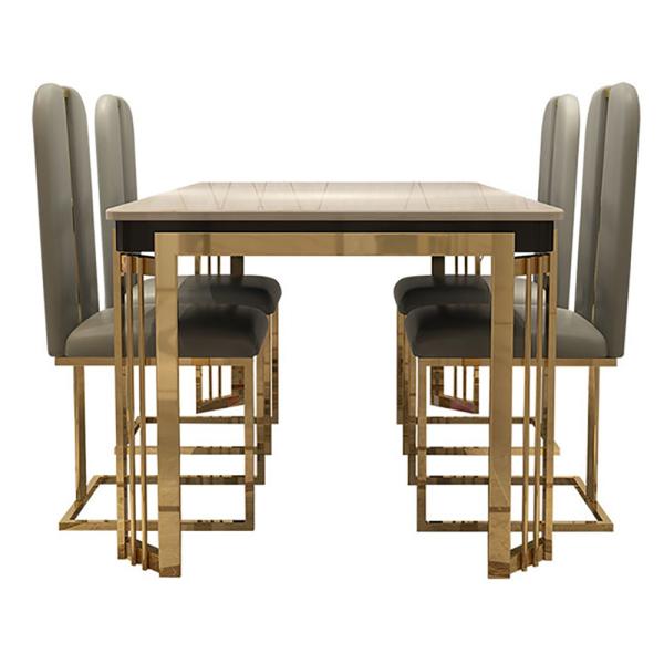 Quality Luxury Stainless Steel Square Apartment Dining Table Assembly for sale