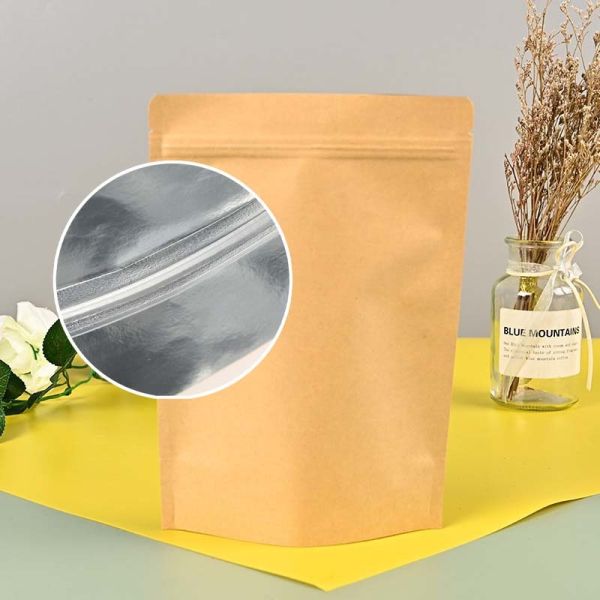 Quality Customizable   Kraft Paper Aluminum Foil FilmStand-up Pouches For Food Packaging for sale