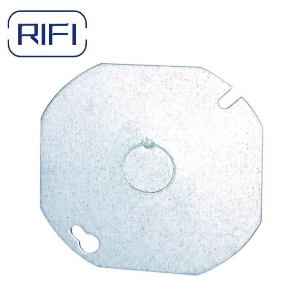 Quality Galvanized Metal Box Octagonal Conduit Box Cover Blank Cover with Knockouts for sale