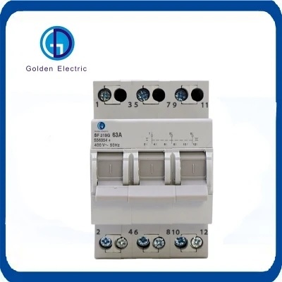 Dual Power Manual Transfer Switch 1p 2p 3p 4p 16A 32A 63A DIN Rail Mounted Modular Manual Power Changeover Switch