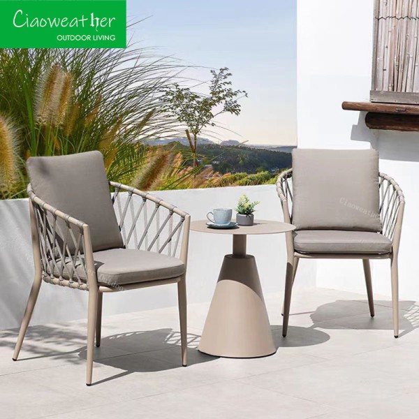Quality Waterproof Cushion Hotel Outdoor Metal Side Table for Modern Design Style Garden Patio Aluminum Furniture for sale