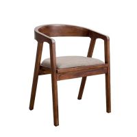 Quality Natural/Walnut Modern Wood Chair Simple Home Dining Bar PU Leather Chair for for sale