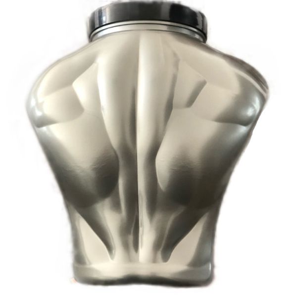 Quality 5L Muscle Shaped Pet Plastic Container Shatterproof Protein Powder Storage for sale