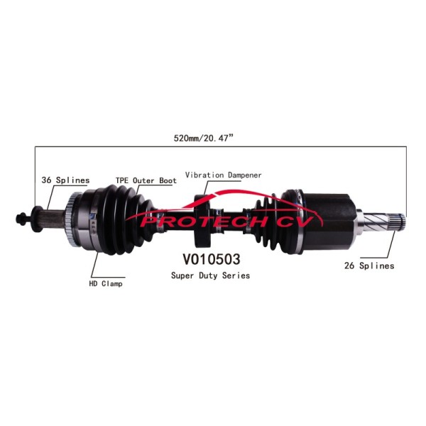 Quality Volvo S70 Front Drive Axle Assembly Cv Axle Left And Right Cold Forging Grinding Process for sale