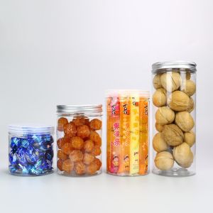 Quality Custom Clear Round Plastic Canisters Pet Food Can Dia 100mm Food Grade for sale