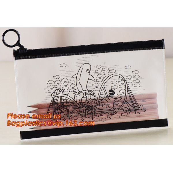 Quality A4 clear plastic pp document carrying file folder zipper lock pocket bag with small button file wallet for sale