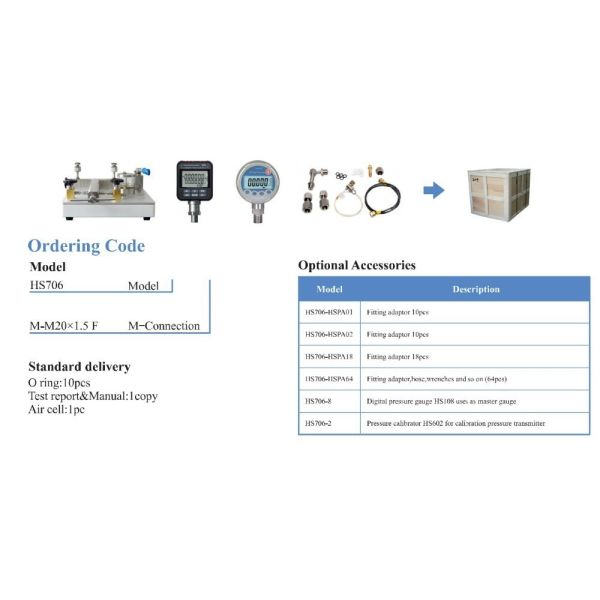Quality Stainless Steel Output Part HS706 Hydraulic Pressure Comparator for Lab for sale