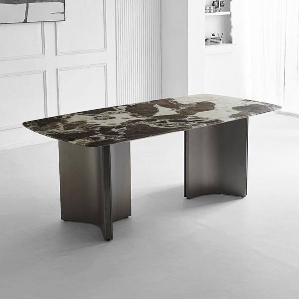 Quality Light Luxury Stainless Steel Marble Square Living Room Furniture for sale