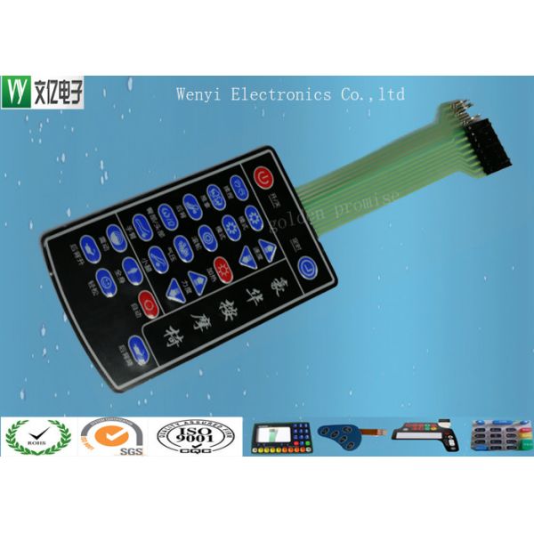 Quality PET Membrane Switch Connectors Pitch 2.54mm , Embossed Key Tactile Switch Keypad for sale