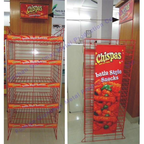 Quality Retail Store Bread Shop Stand Wire Mesh Display Rack for sale
