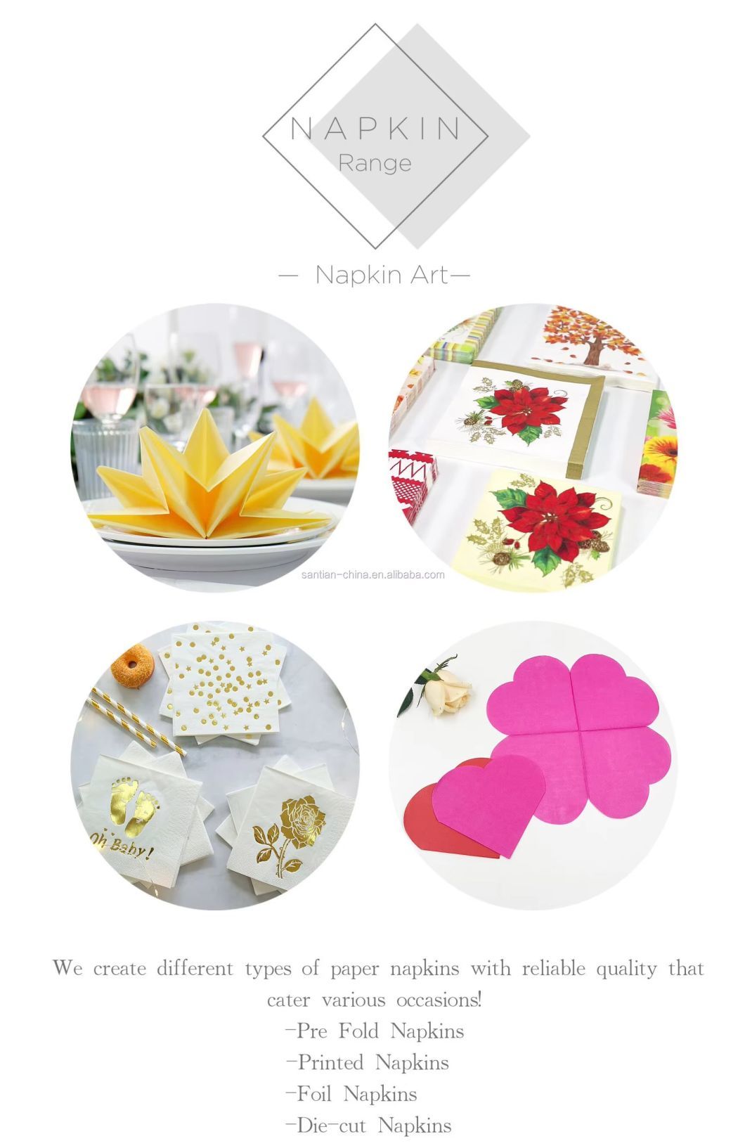 Paper Printed Napkin Personal Serviettes Disposable Party Tissue Paper Hotel Restaurant Table Bistro Printed Napkin