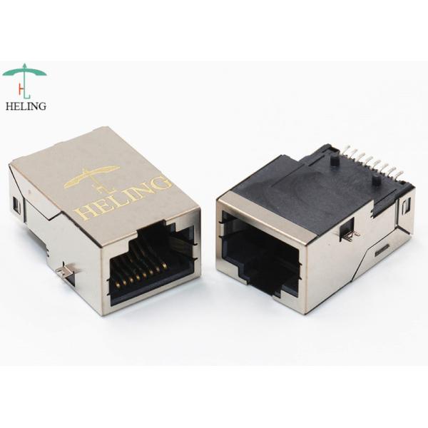 Quality 100 Base T Integrated Magnetics RJ45 Brass Shielded Right Angle Side Entry for sale