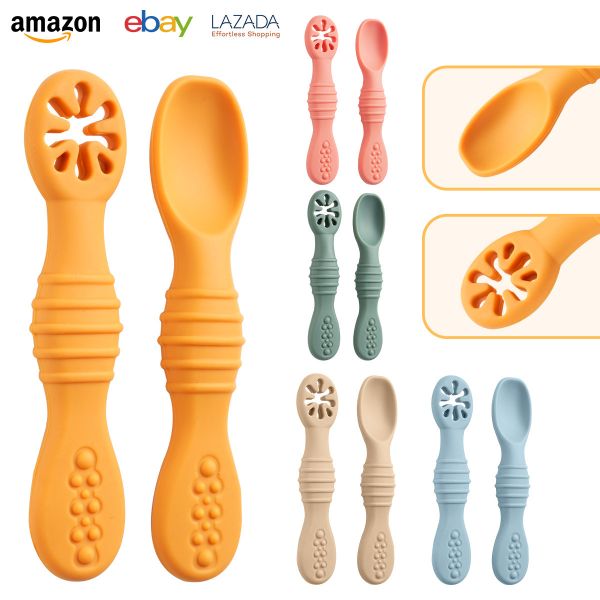 Quality Silicone Soft Spoons for Babies Infant Feeding Spoons for sale