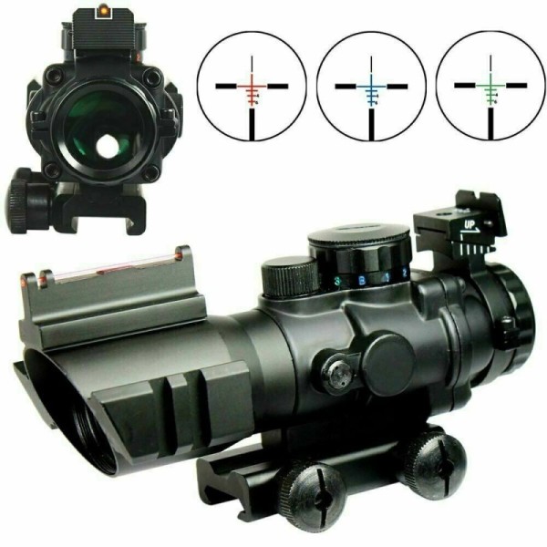 Quality 4x32 RGB Prism BDC Rifle Tactical Holographic Sight With Optical Fiber Sight Pointing And Aiming for sale