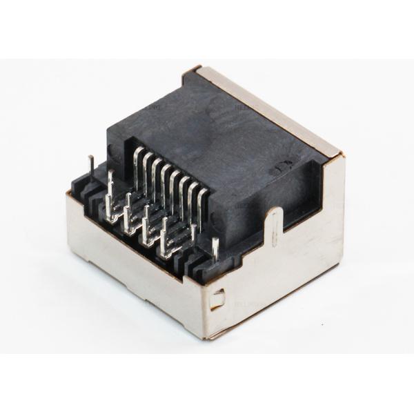 Quality Through Hole PCB Mount RJ45 Jack 8P8C One Port Side Entry Built - In LED for sale