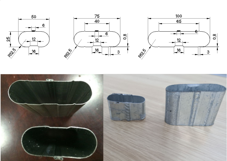 drawing profile of oval tube