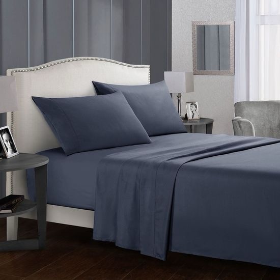 Quality Custom Color Packaging Bed Linen Plain Dyed Home Hotel Bed Flat Fitted Sheet for sale