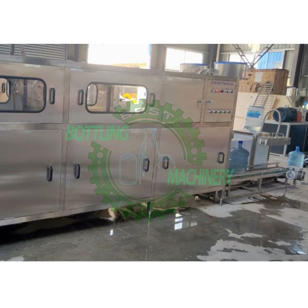 Quality Linear Type Double Row Rinsing SUS304 300 BPH 5 Gallon Water Bottling Machine for sale